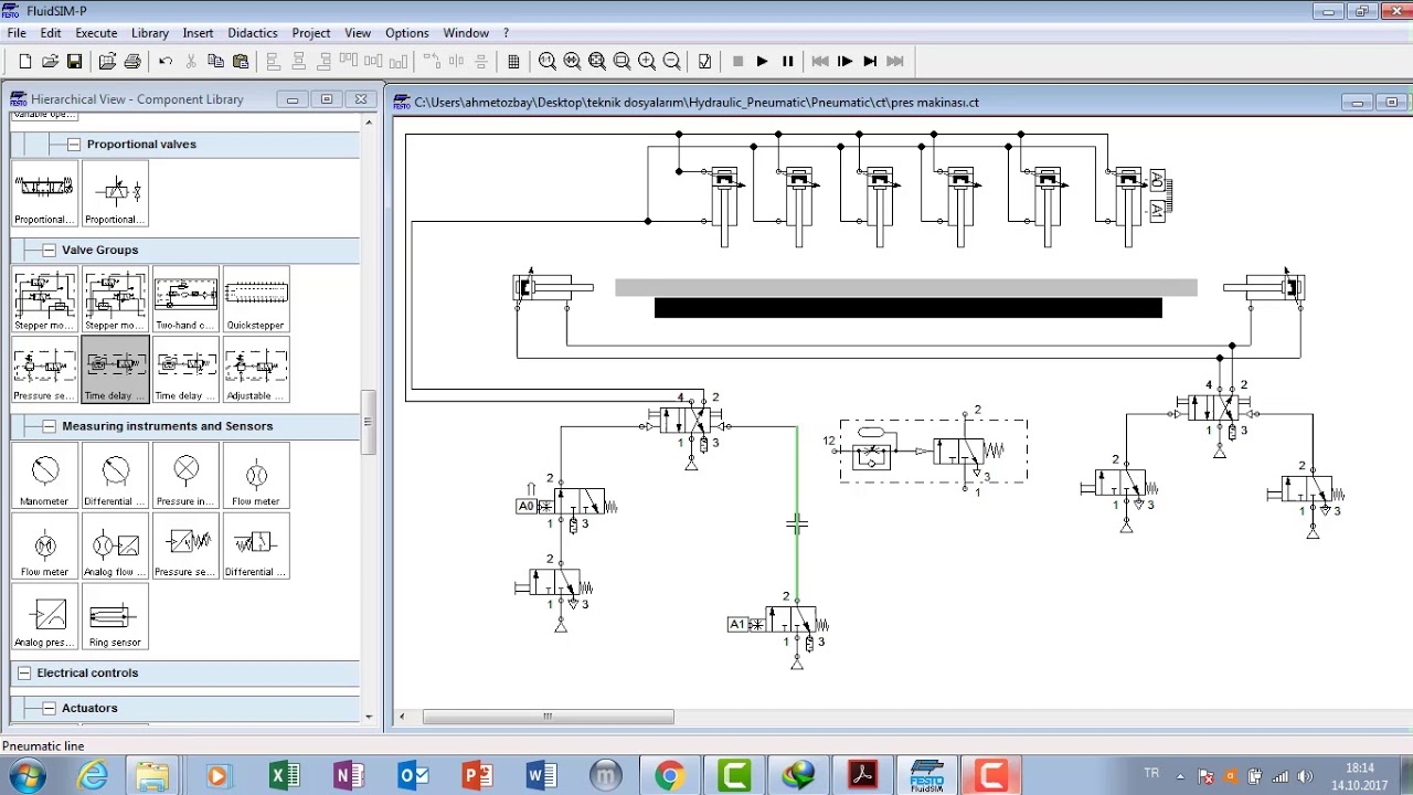 Flui̇dsi̇m Pnömati̇k Pres Uygulamasi Youtube