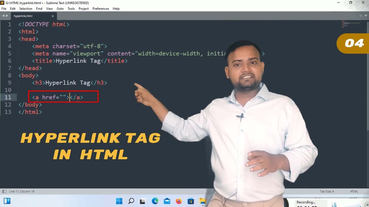 Hyperlink Tag How To Use Hyperlink Tag In Html By Hari Sir Youtube