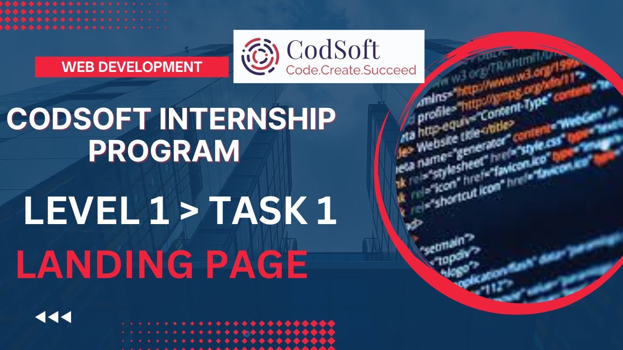 Codsoft Internship Level 1 Task 1 Landing Page Web Development