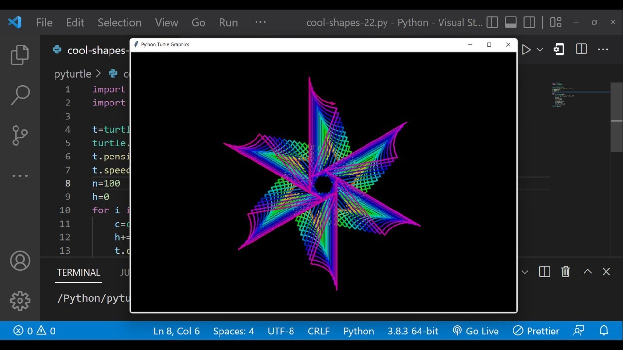 Python Turtle Graphics 32 Cool Shape Drawing Python Turtle Coding