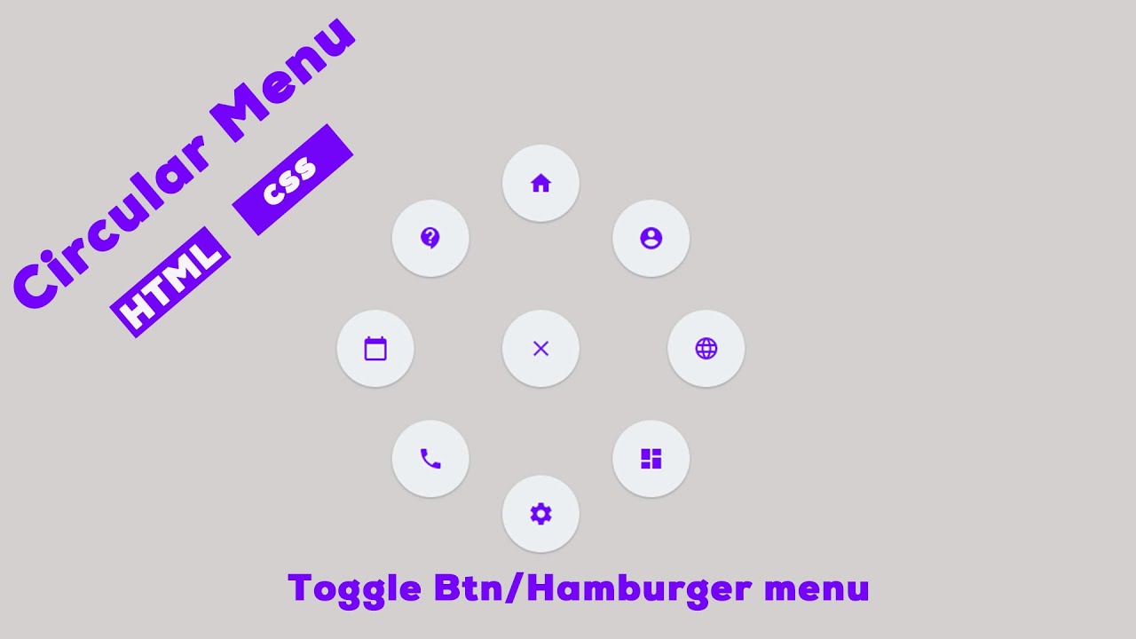 Circular Navbar Menu Using Html And Css 3 Navigation Bar Design