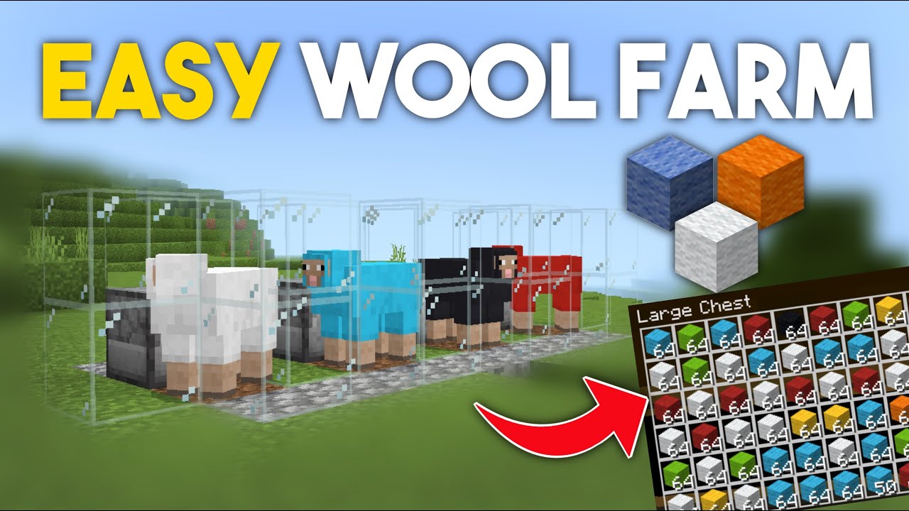 Easy Auto Wool Farm For 1 19 Minecraft Pe Bedrock Edition Tutorial