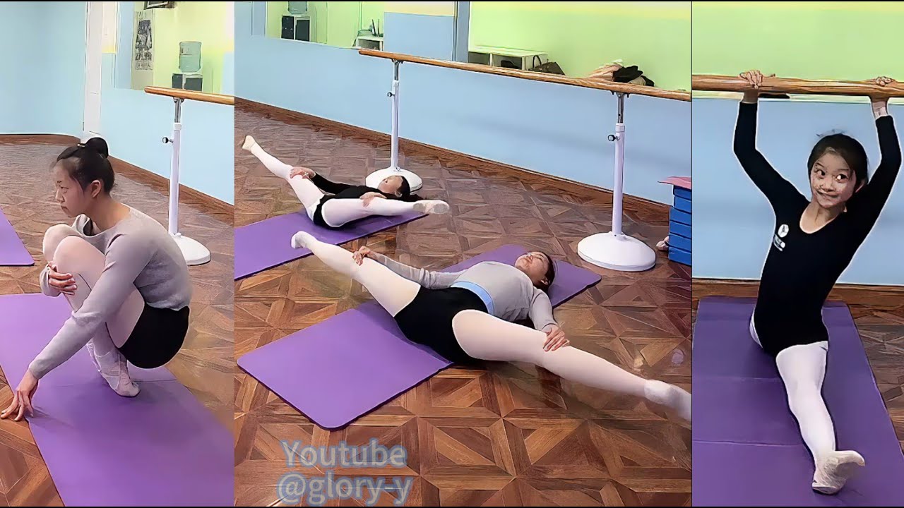 Two Girls Undergo Dance Flexibility Training Together And They
