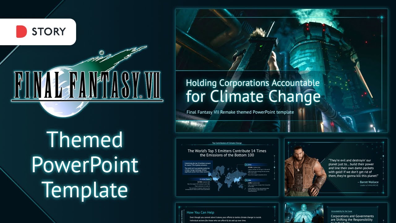 Designing A Final Fantasy Vii Themed Powerpoint About Climate Change