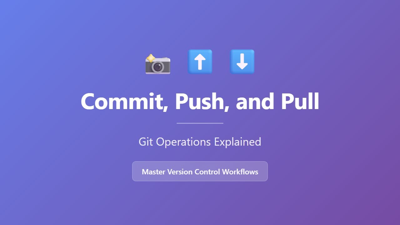 Git Commit Push Pull Explained Master Version Control Basics Youtube