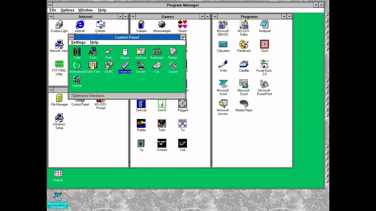 Windows 31 And Office 43 Demonstration Plus Visual Basic Single Neuron