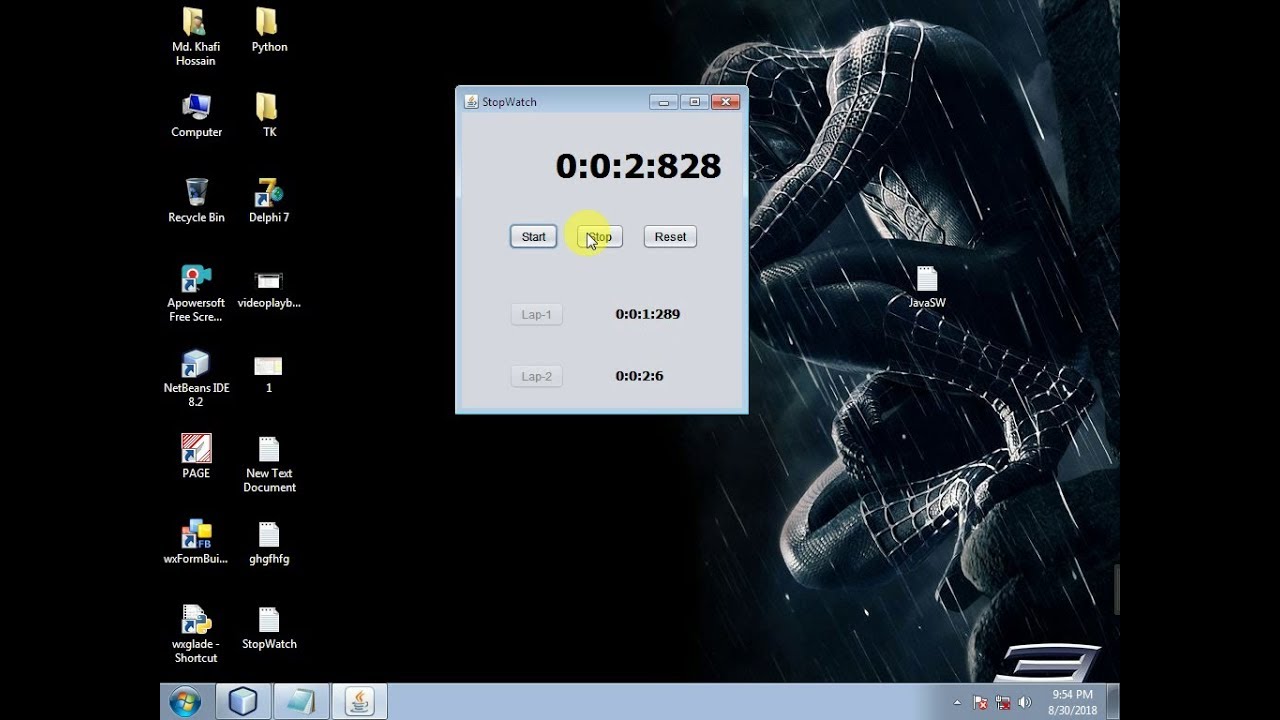 Java Stopwatch With Lap Youtube