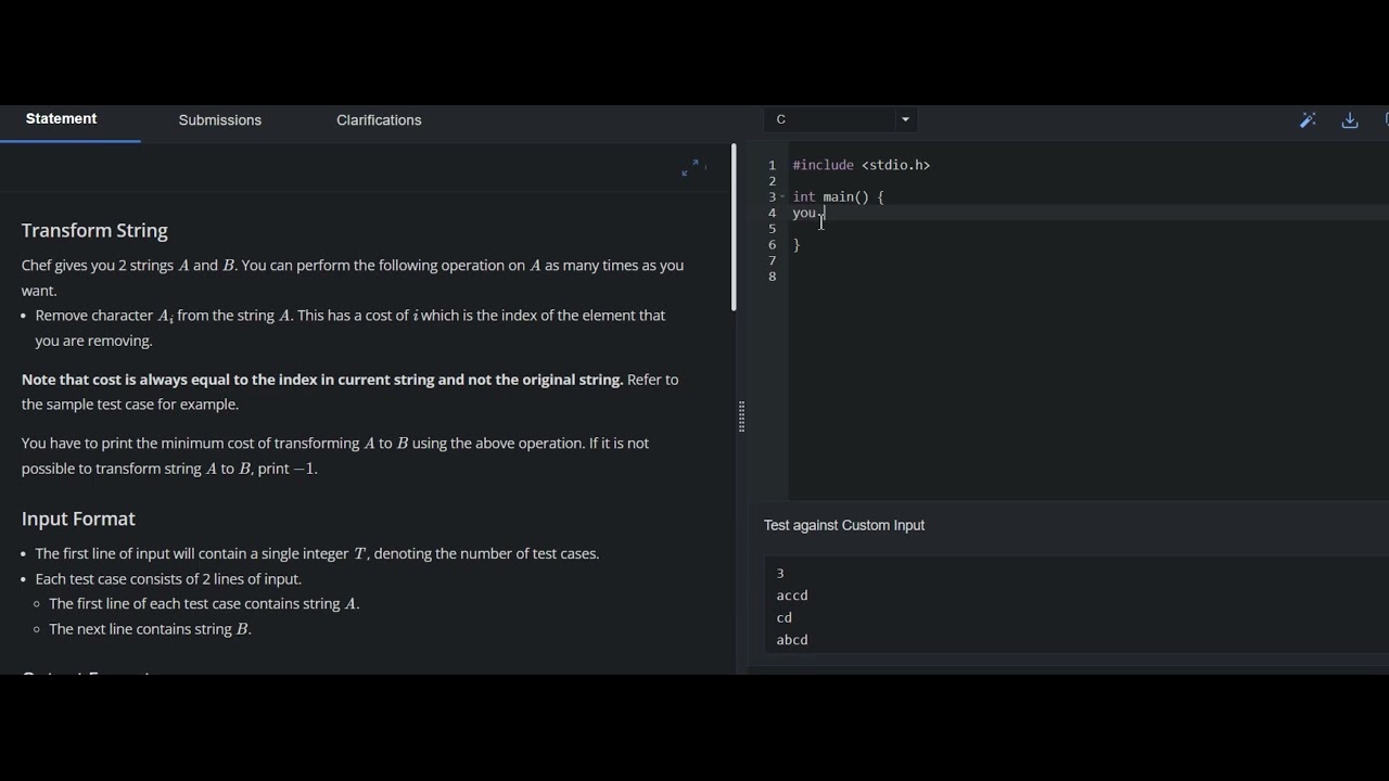 Transform String Codechef Solution Youtube