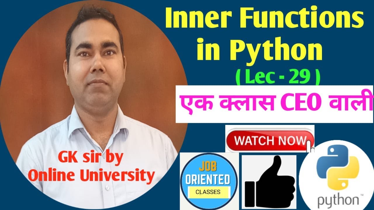 Inner Function In Python By Online University Youtube