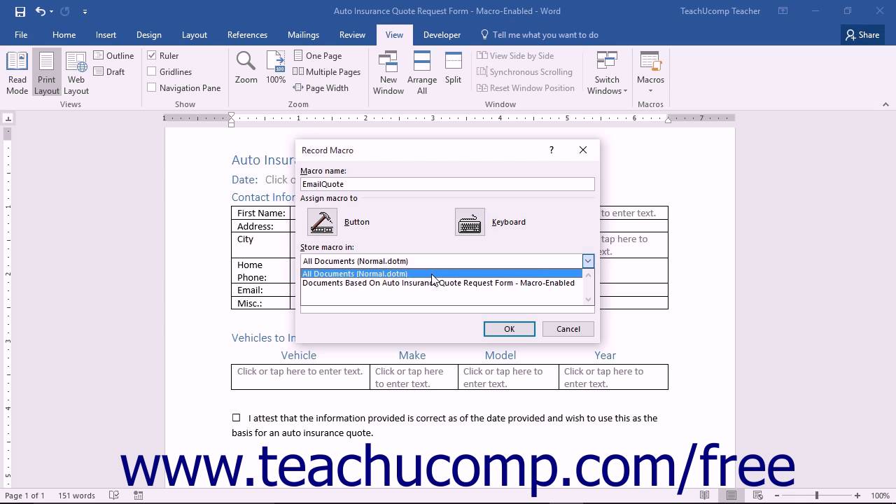 Word 2016 Tutorial Recording Macros Microsoft Training Youtube