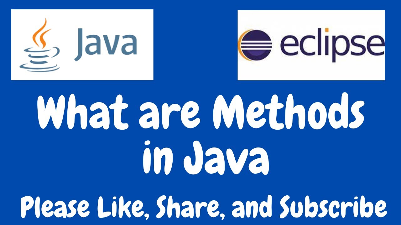 What Are Methods In Java Youtube