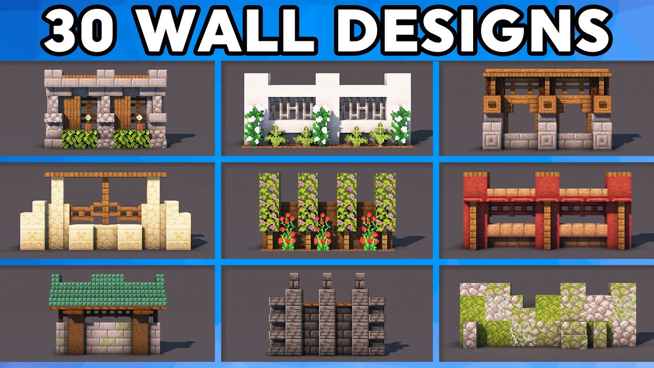 30 Must Know Minecraft Wall Designs Tutorial Youtube