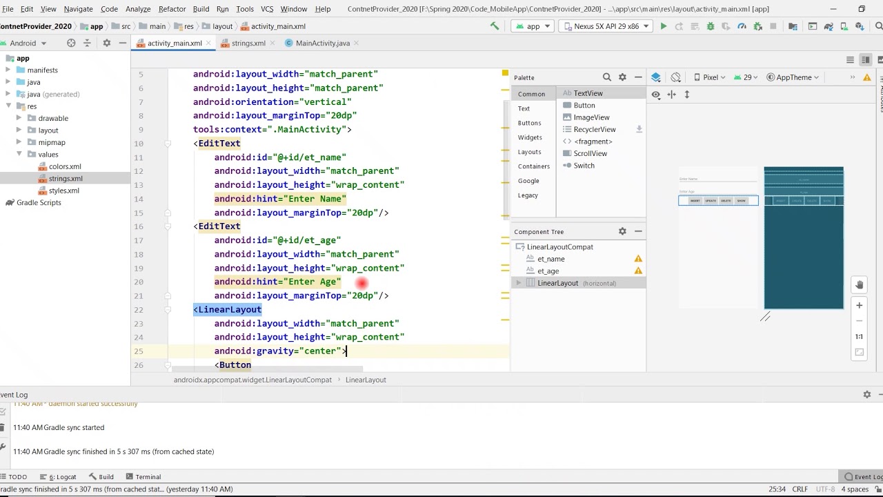 Sqlite Database In Android User Interface Youtube