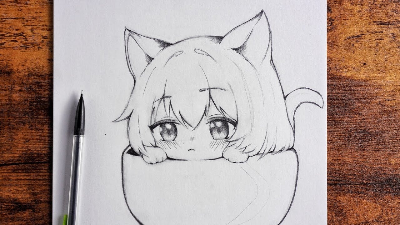 Draw Cute How To Draw Anime Cat Girl Step By Step Youtube