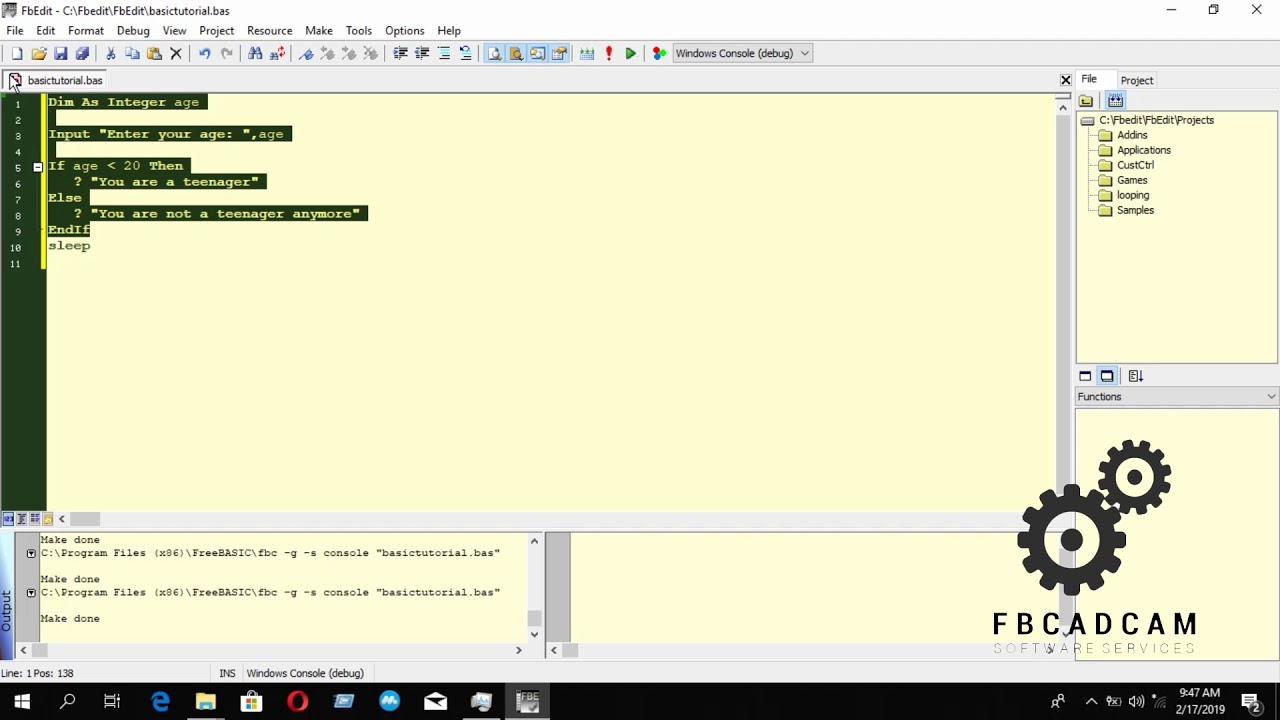 Freebasic Tutorial Part 1 Youtube