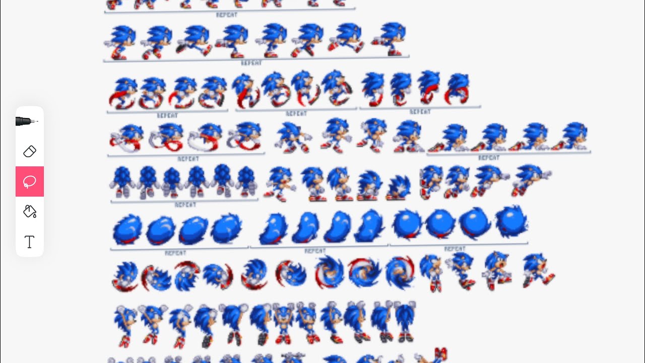 How To Make A Sonic Sprite Animation On Flipaclip Ios And Android Youtube