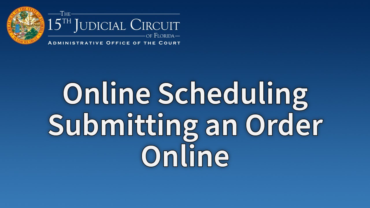 Online Scheduling Submitting An Order Youtube