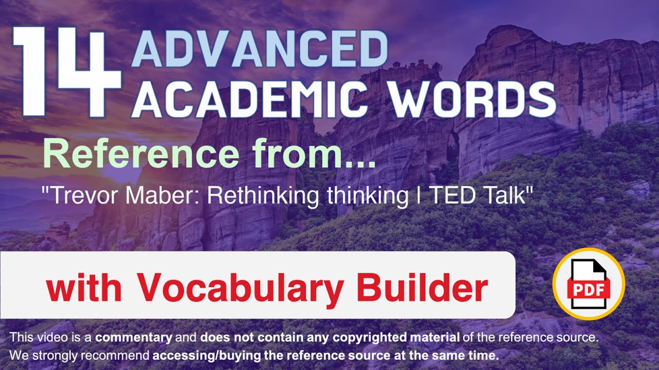 14 Advanced Academic Words Ref From Trevor Maber Rethinking Thinking