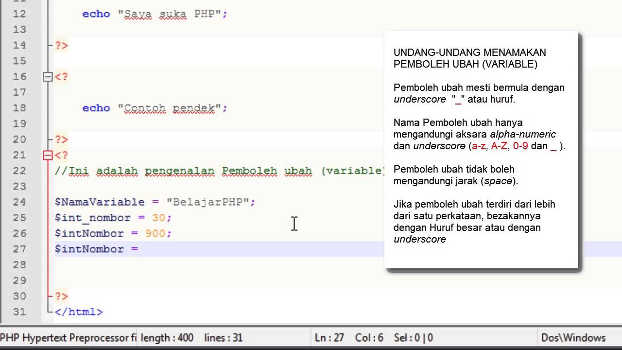 Video Tutorial Belajar Php Mysql Variable Youtube