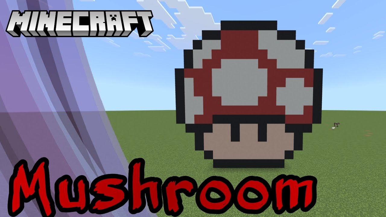Minecraft Pixel Art Tutorial Mushroom Super Mario Bros Youtube