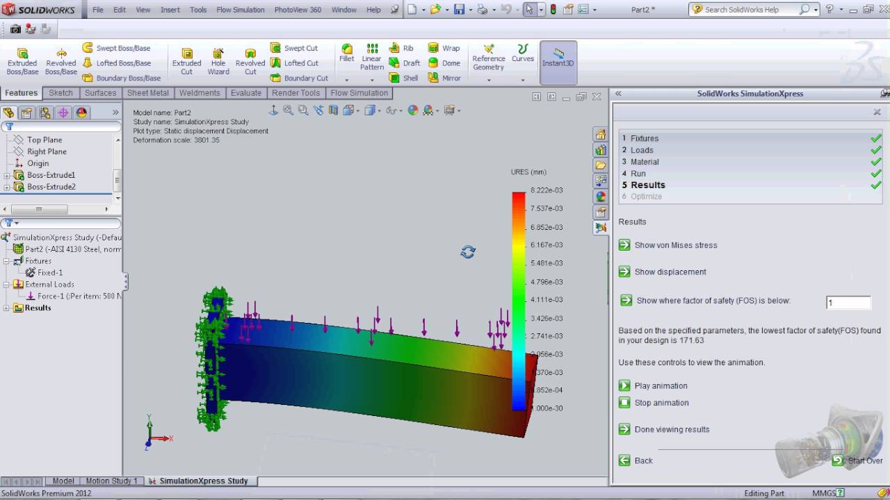 Fea In Solidworks Youtube