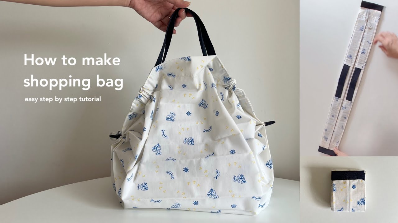 Diy Foldable Shopping Bag Tutorial How To Make Folding Eco Bag Youtube