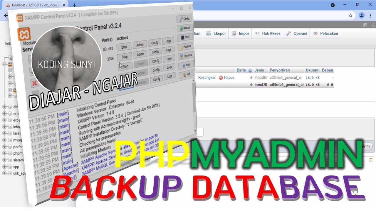 Cara Backup Database Di Phpmyadmin Youtube