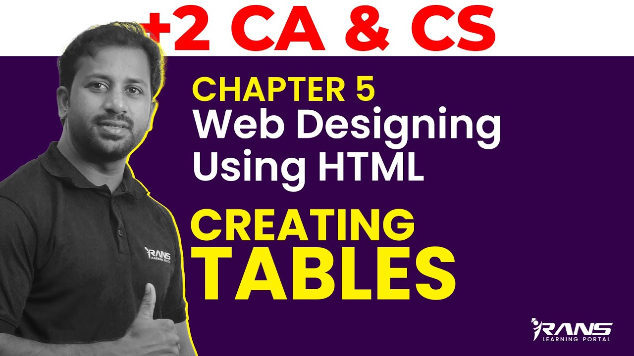 Plus Two Ca Cs Chapter 5 Web Designing Using Html Creating Tables