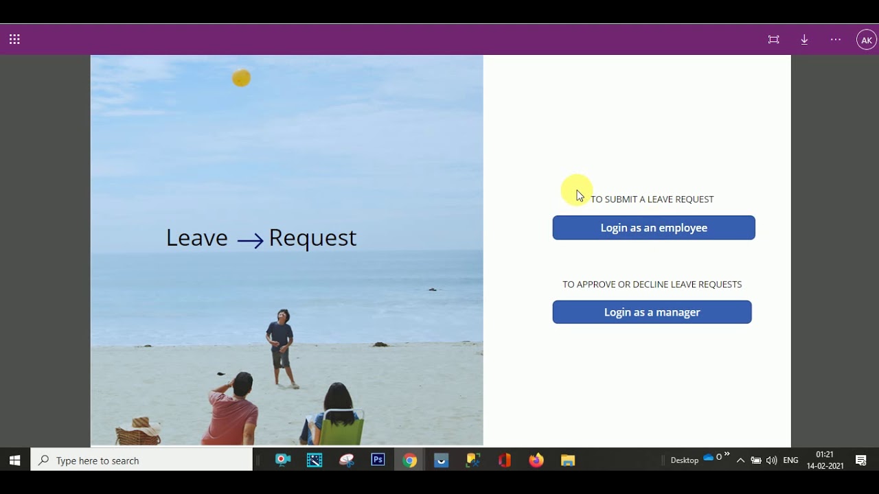 Home Page Design In Leave Request Powerapps Leave Application Request