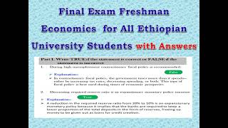 Freshman Economics Unit 3 100 Exam Questions With Answers Tutorial In
