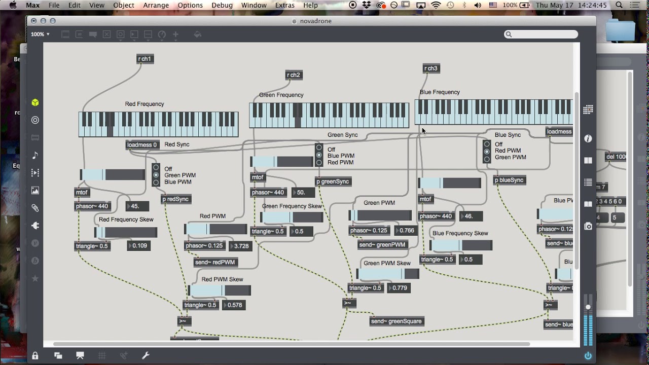Virtual Novadrone In Max Msp And Generative Midi Patch Youtube