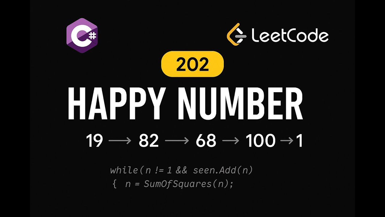 Leetcode 202 Happy Number C Solution Hashset Cycle Detection