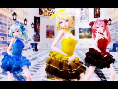 Mmd Scream ミク テト リン Miku Teto Rin 2k 60fps Youtube