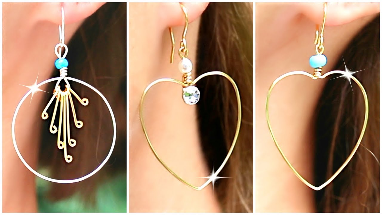Cute Diy Earrings How To Make Wire Jewelry Easily Youtube