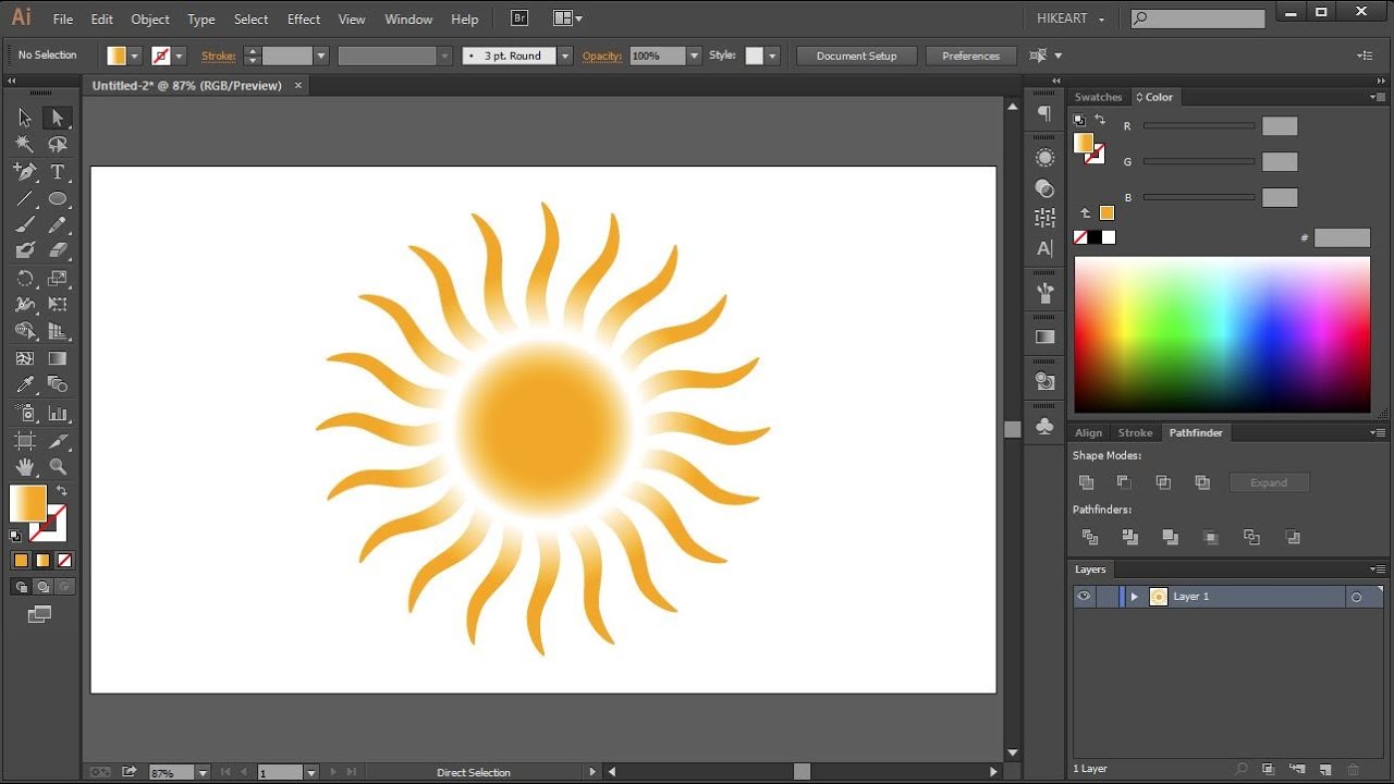 How To Draw Sun Rays In Illustrator