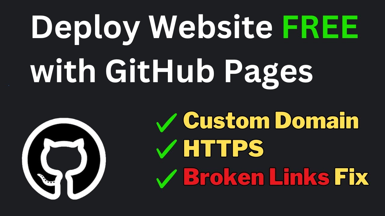 Deploy Static Website For Free On Github Pages Custom Domain Https