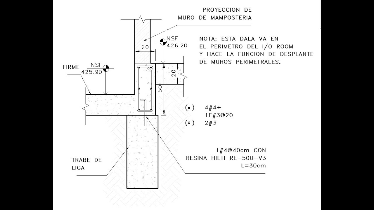 Revit Estructural Detalle De Dala Con Muro Y Firme Youtube
