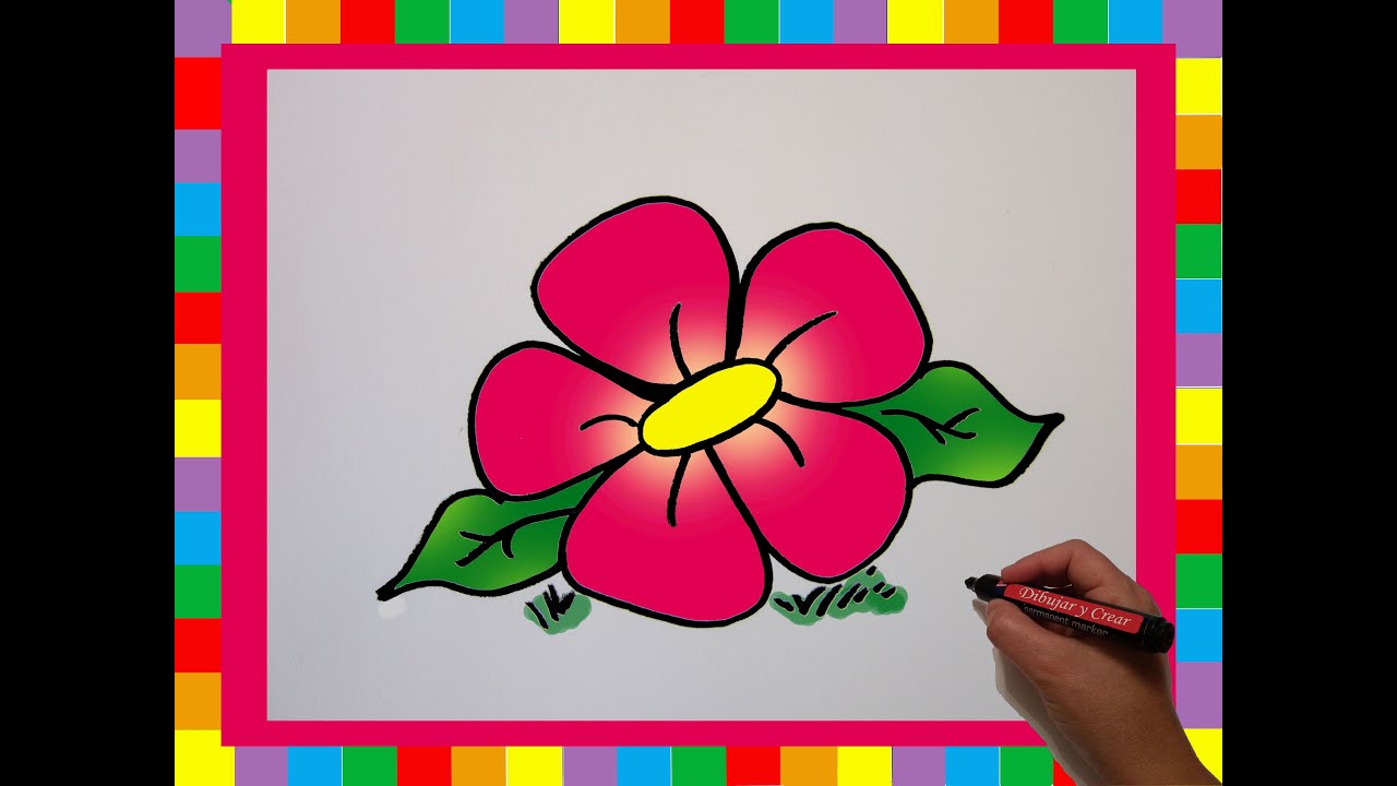Como Dibujar Una Flor How To Draw A Flower Dibujarycrear Youtube