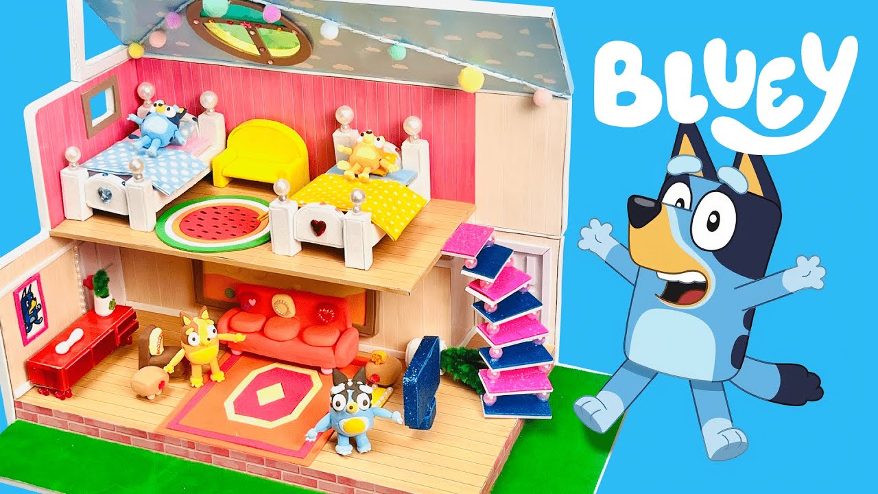Building A Bluey Miniature House With Rooftop Bedroom Living Room