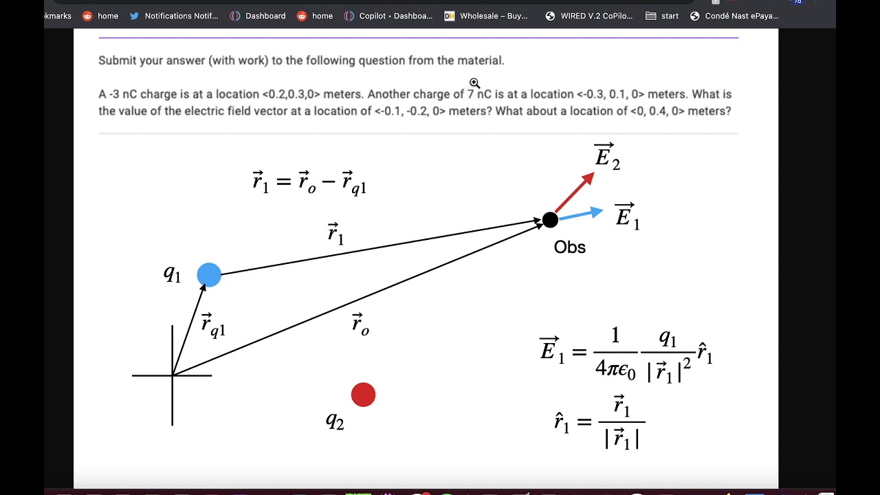 Finding And Visualizing The Electric Field Due To Two Charges With
