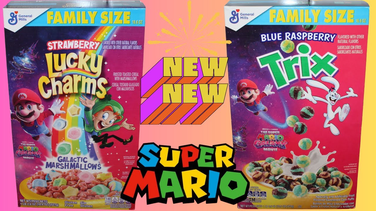 The Super Mario Galaxy Movie Strawberry Lucky Charms Blue Raspberry
