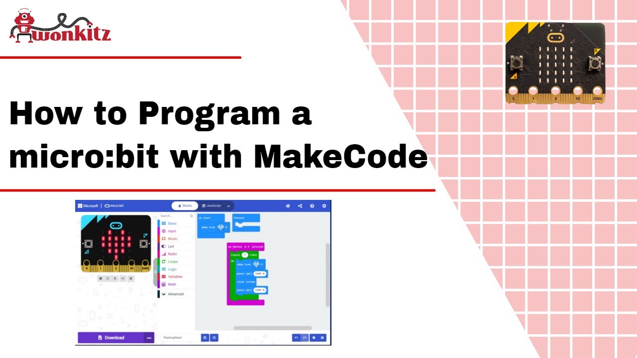 How To Program A Micro Bit Using Makecode Blocks Youtube