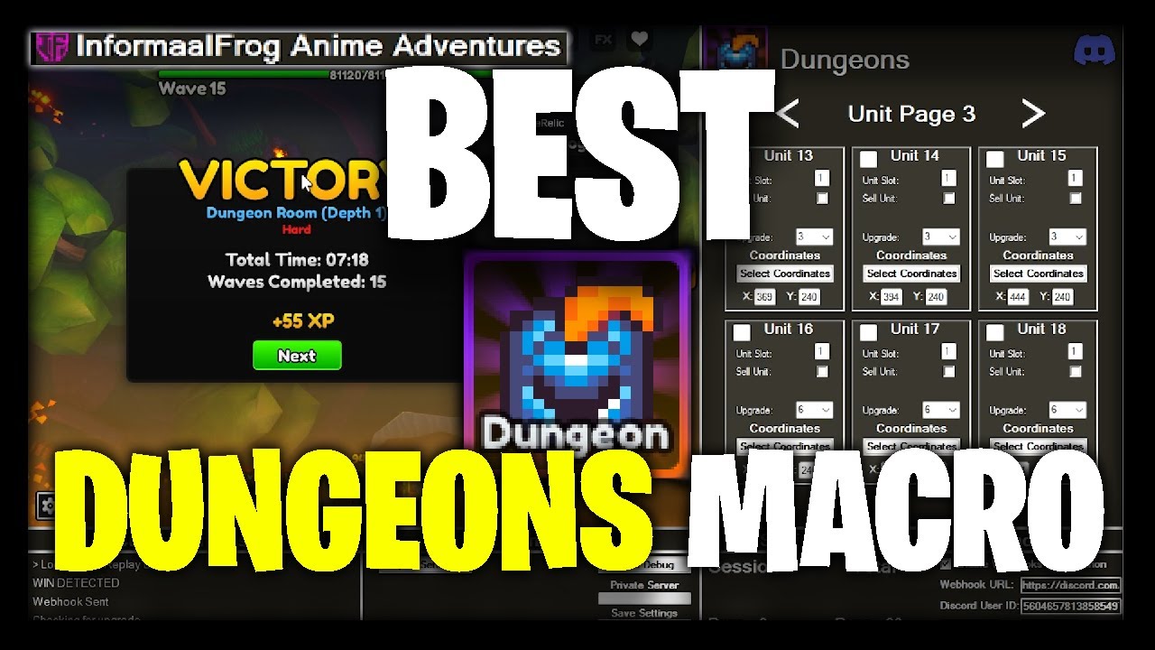 How To Macro Dungeons Full Guide In Anime Adventures Youtube