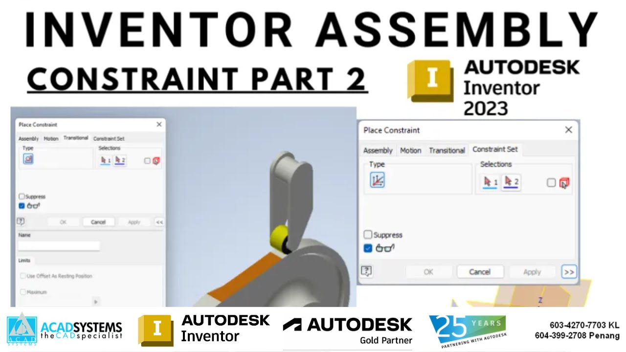 Inventor Assembly Constraint Part 2 Youtube