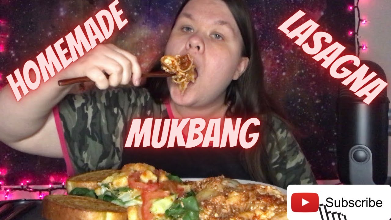 Lasagna Salad Garlic Bread Mukbang Eating Show Big Bites Youtube