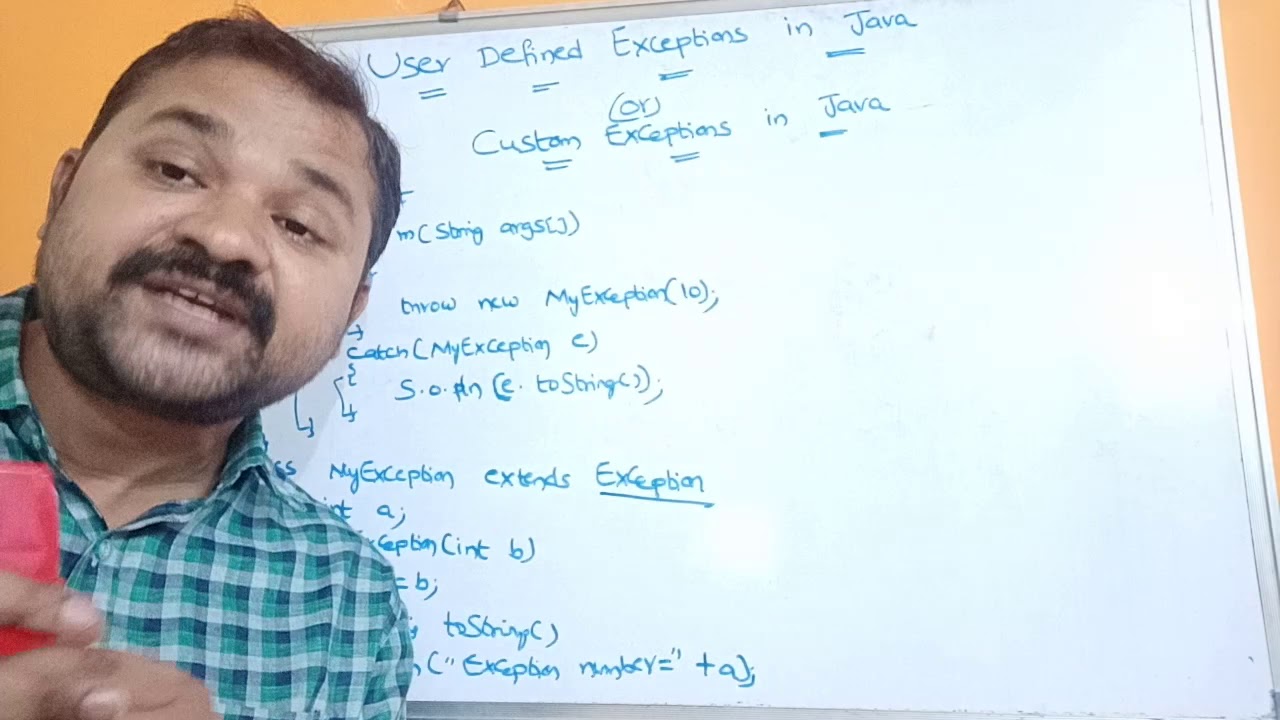User Defined Exceptions Or Custom Exceptions In Java Programming Youtube