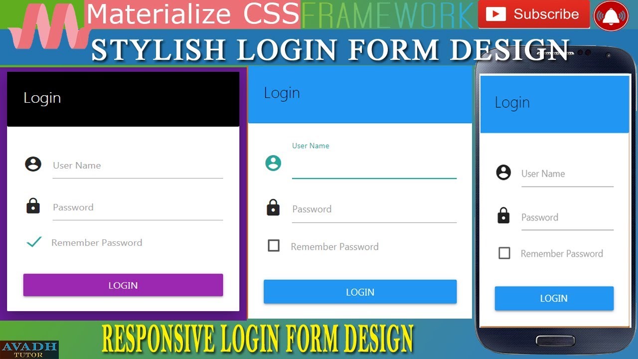 Materialize Css Form Login Form Materialize Css Responsive Youtube