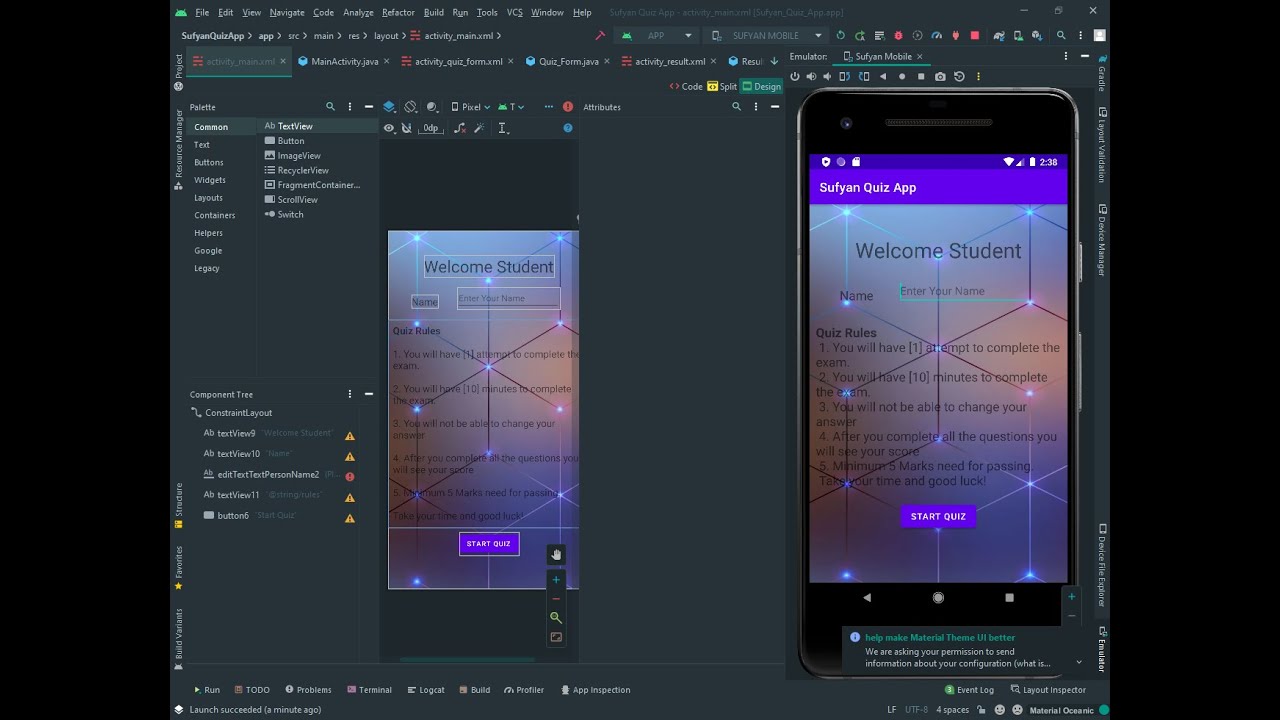 How To Create A Professional Split Screen Quiz App In Android Studio