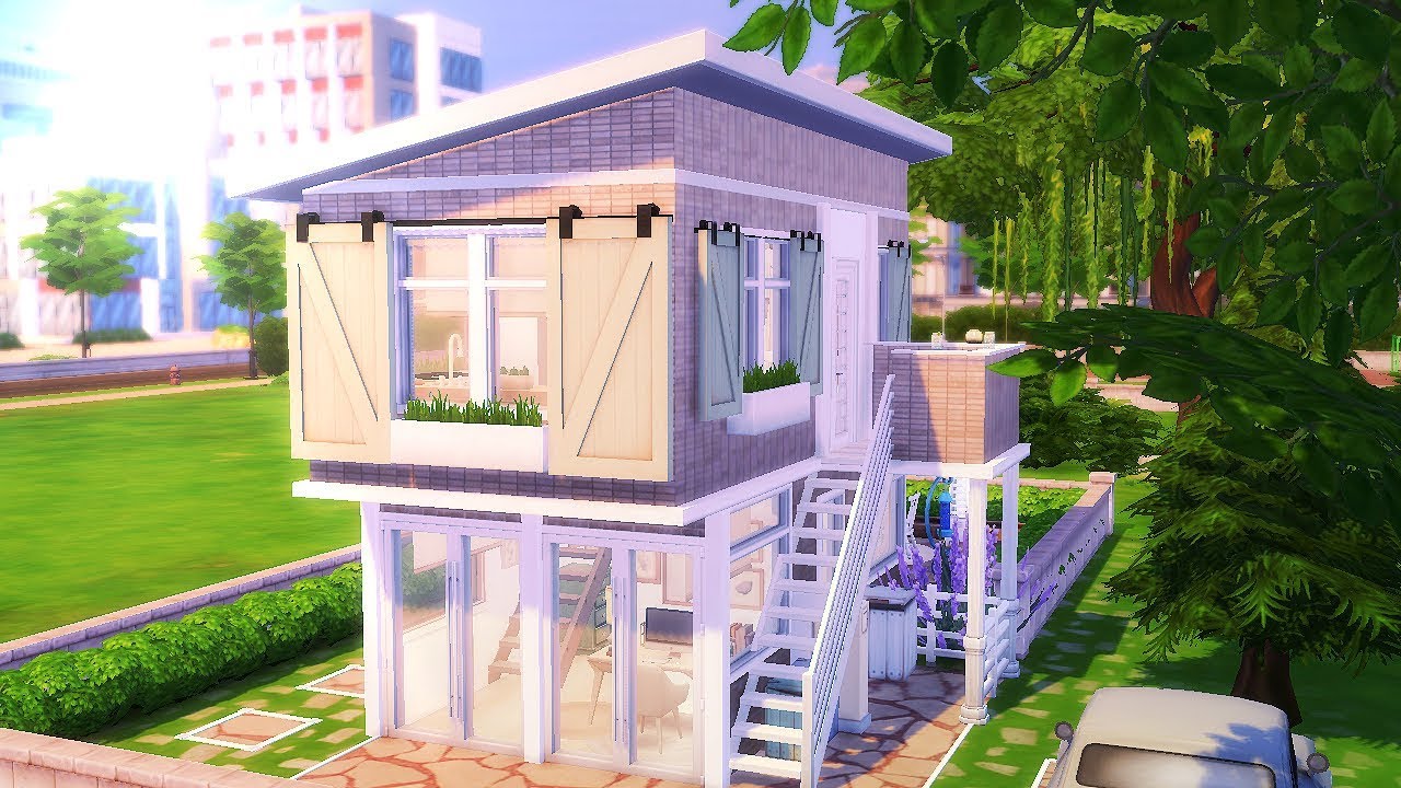 Eco Rustic Modern Tiny House The Sims 4 Speed Build Youtube