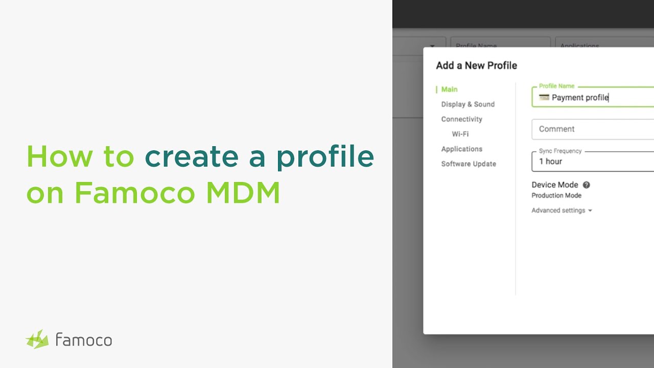 How To Create A New Profile Famoco Mdm Tutorials Youtube